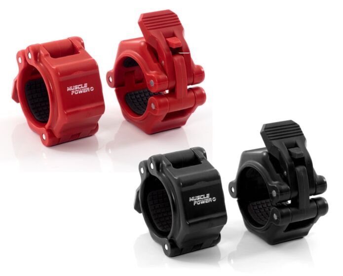Quick Lock Collar set rood-zwart - Muscle Power